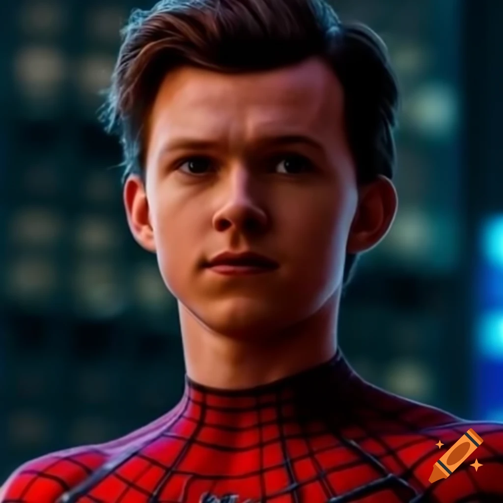 Cool Spiderman 4 movie poster featuring Tom Holland on Craiyon