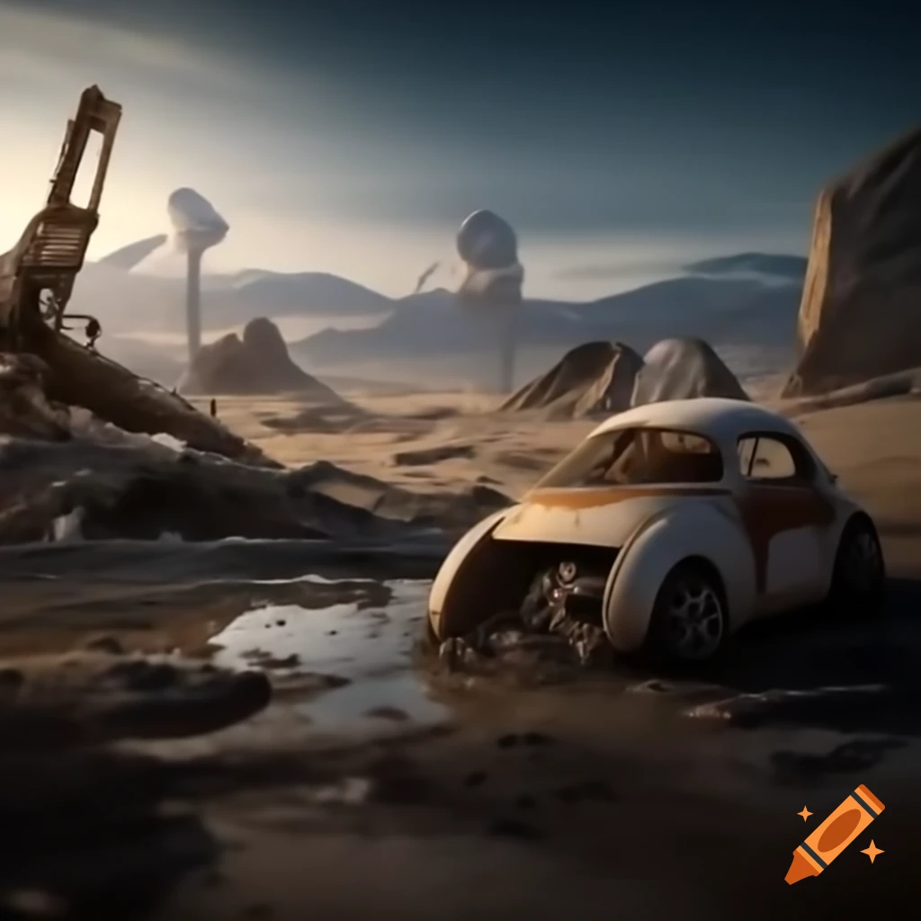 Destruction of nature caused by robotic droid on Craiyon