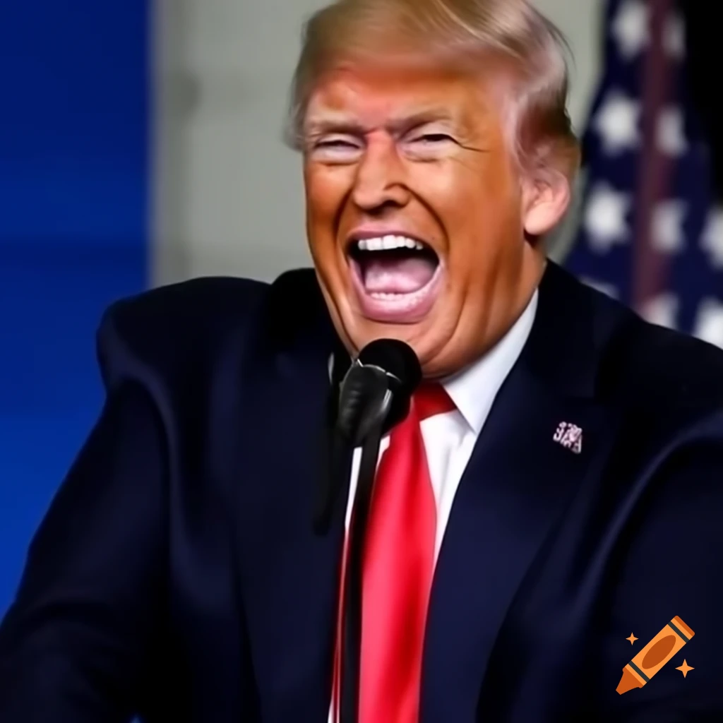 Donald trump laughing on Craiyon