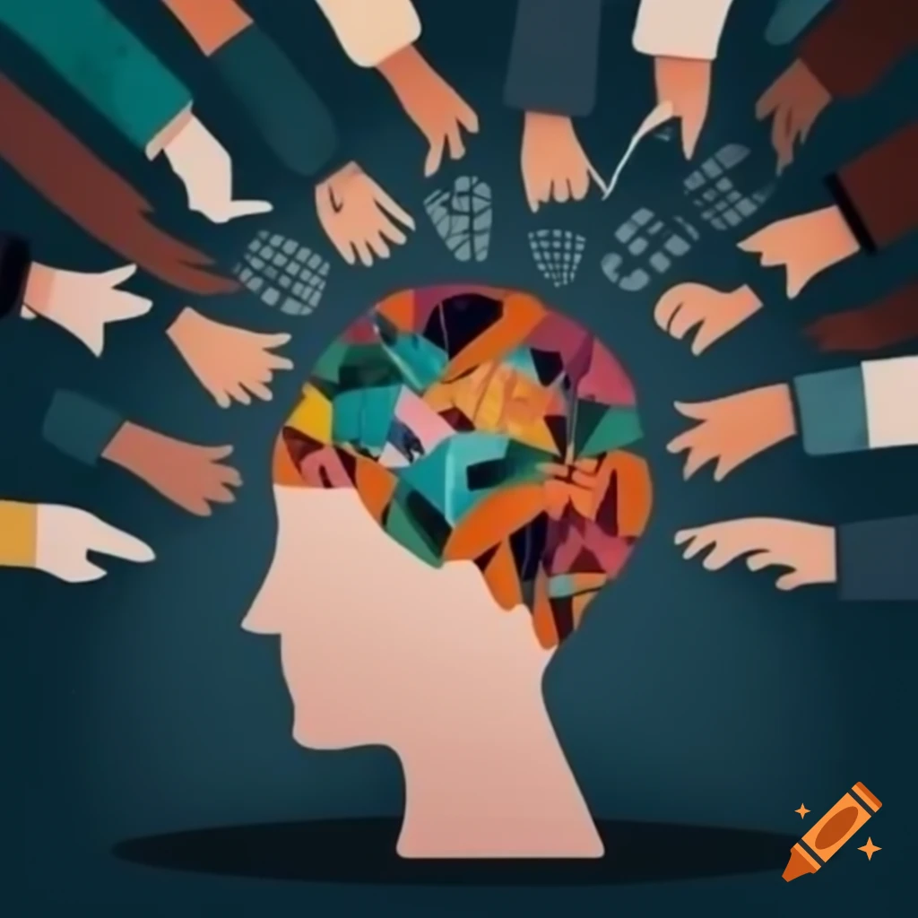 Visual representation of mental health focusing on depression on Craiyon