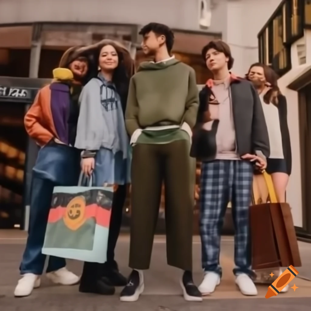 Hero's shopping journey contrasting Vinted with expensive stores on Craiyon