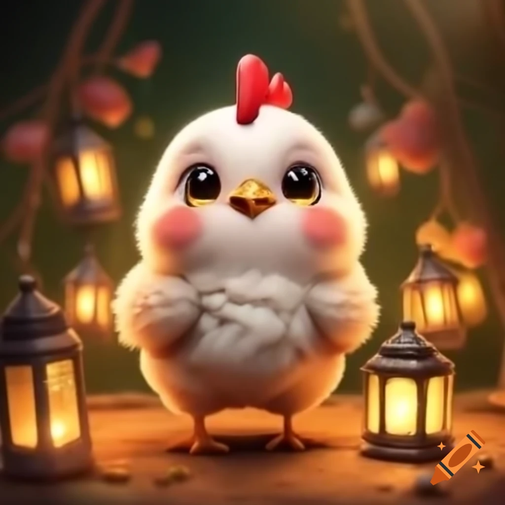 Cute chicken holding lantern for ramadan celebration on Craiyon
