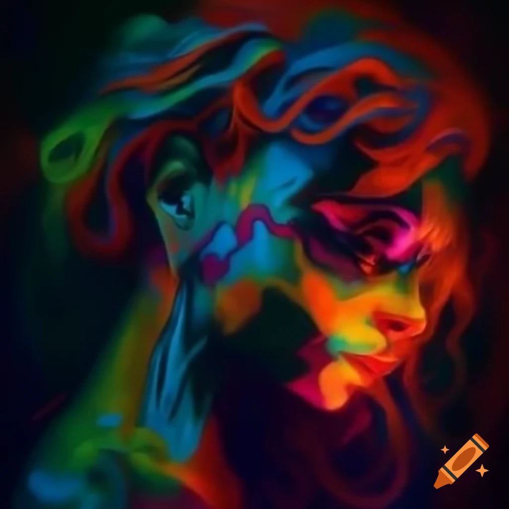 Psychedelic art with fading colors and shapes on Craiyon