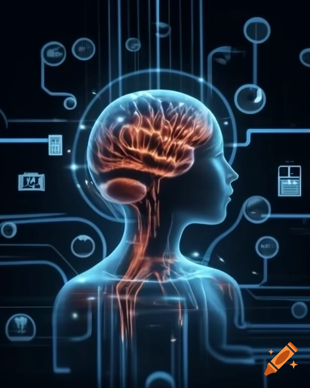 Text referring to decryption and machine learning data for personal growth on Craiyon