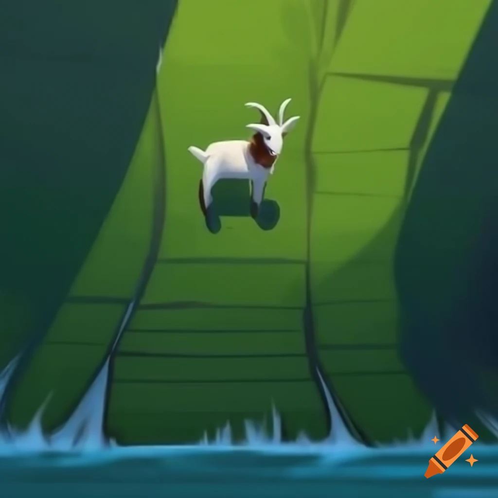 Goat standing on steep embankment dressed as ninja on Craiyon