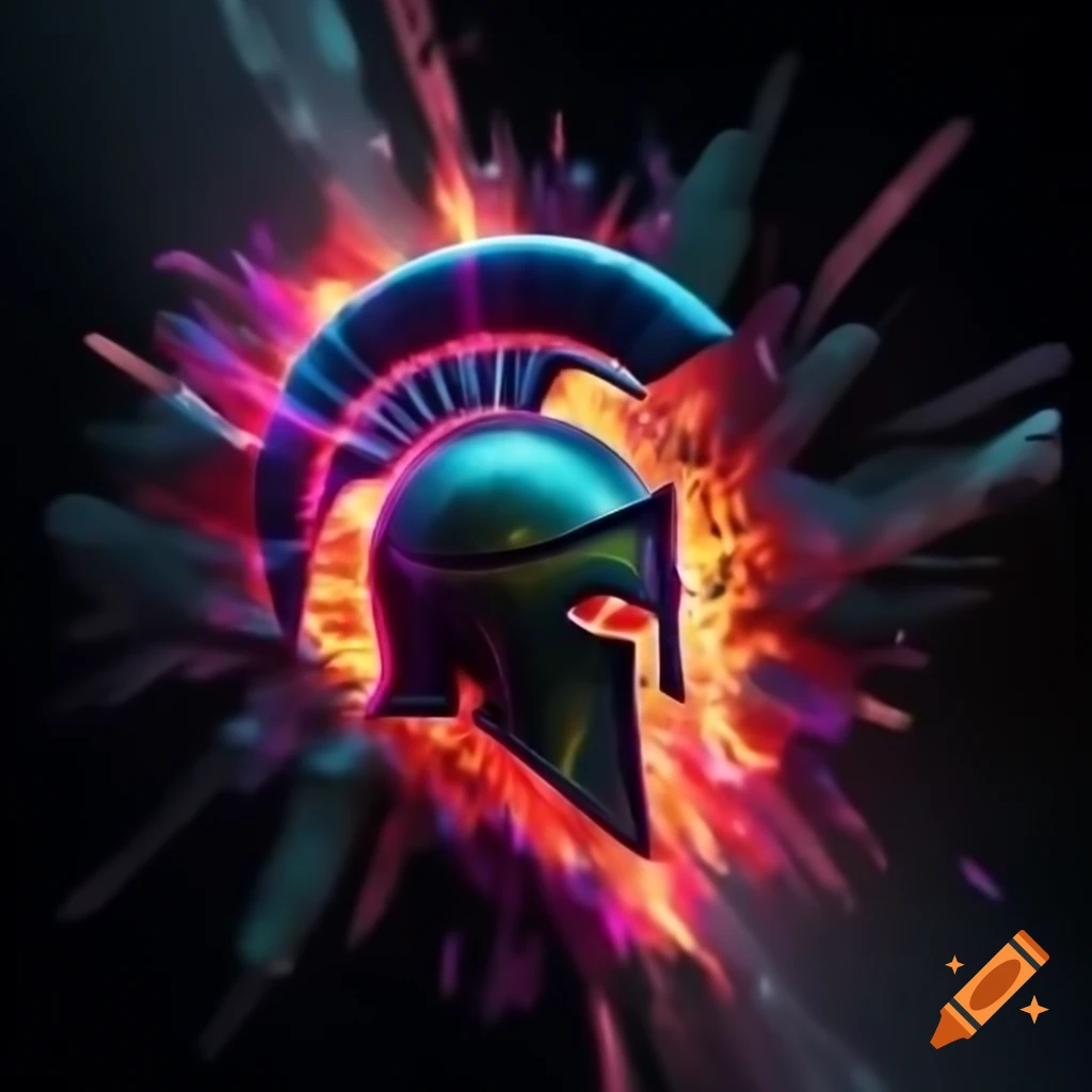 Vibrant neon energy explosion of the word 'spartan' on Craiyon