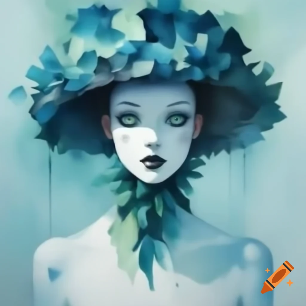 Half human, half tree transformation with intricate textures and bright ...