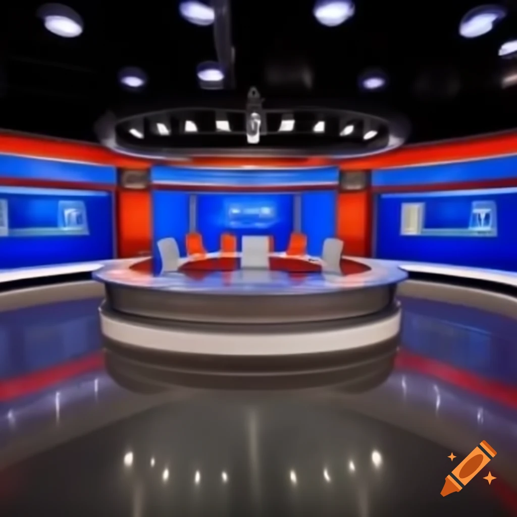Empty news studio interior on Craiyon