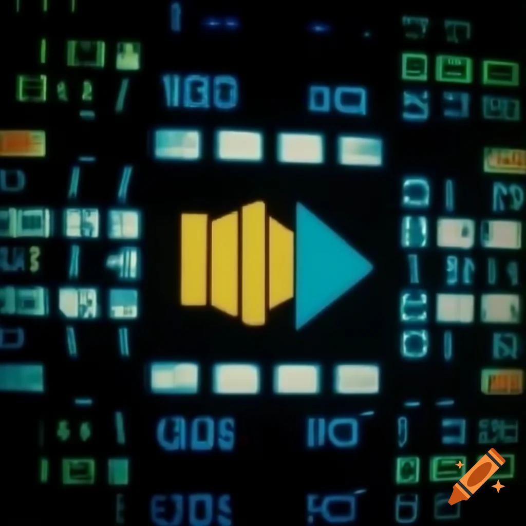 1970s colorful scanimate text logo for the letter V on Craiyon