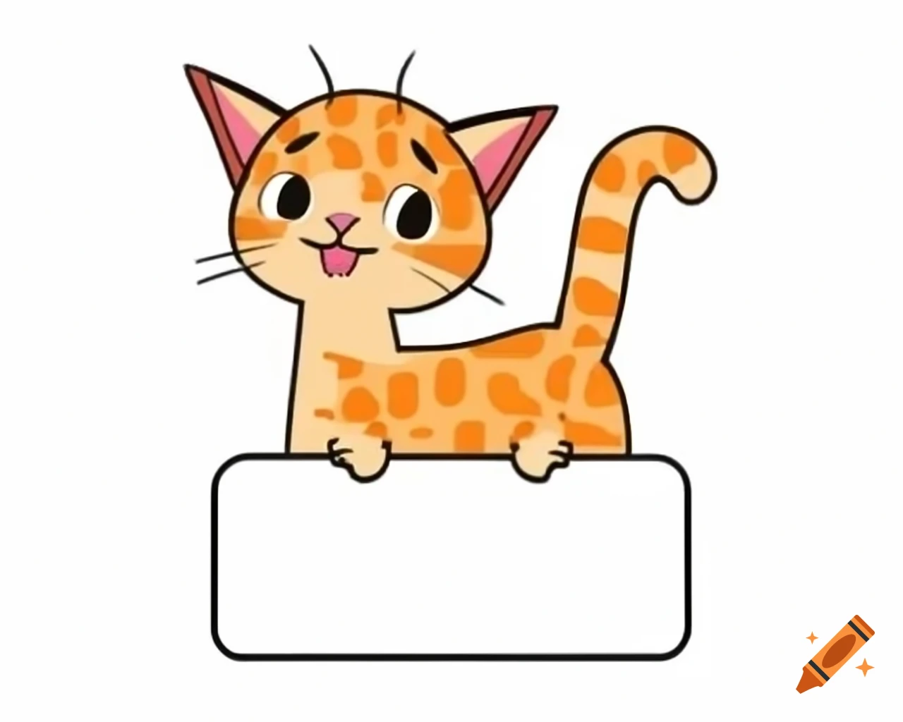 Clueless cartoon cat with blank stare and shrug, humorous and relatable ...