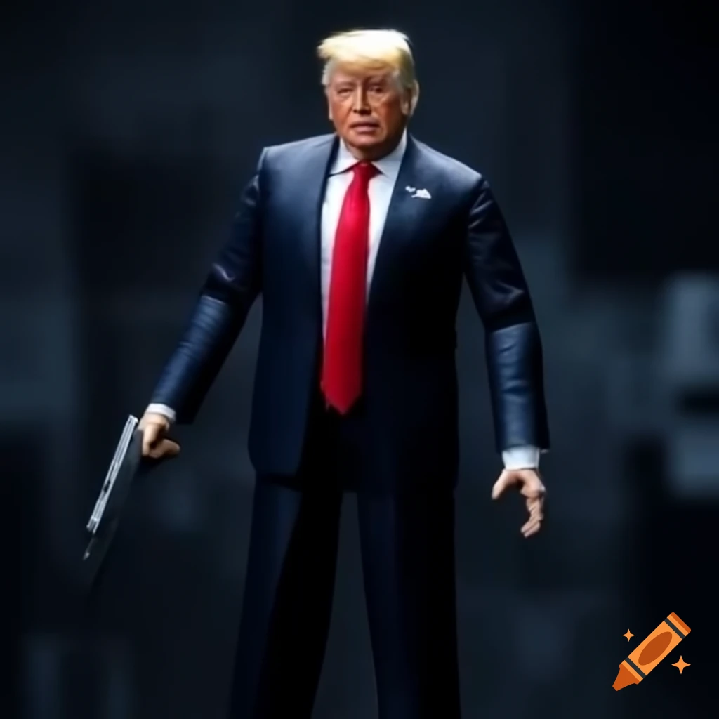 Political figure resembling Donald Trump as an action figure in Hitman ...