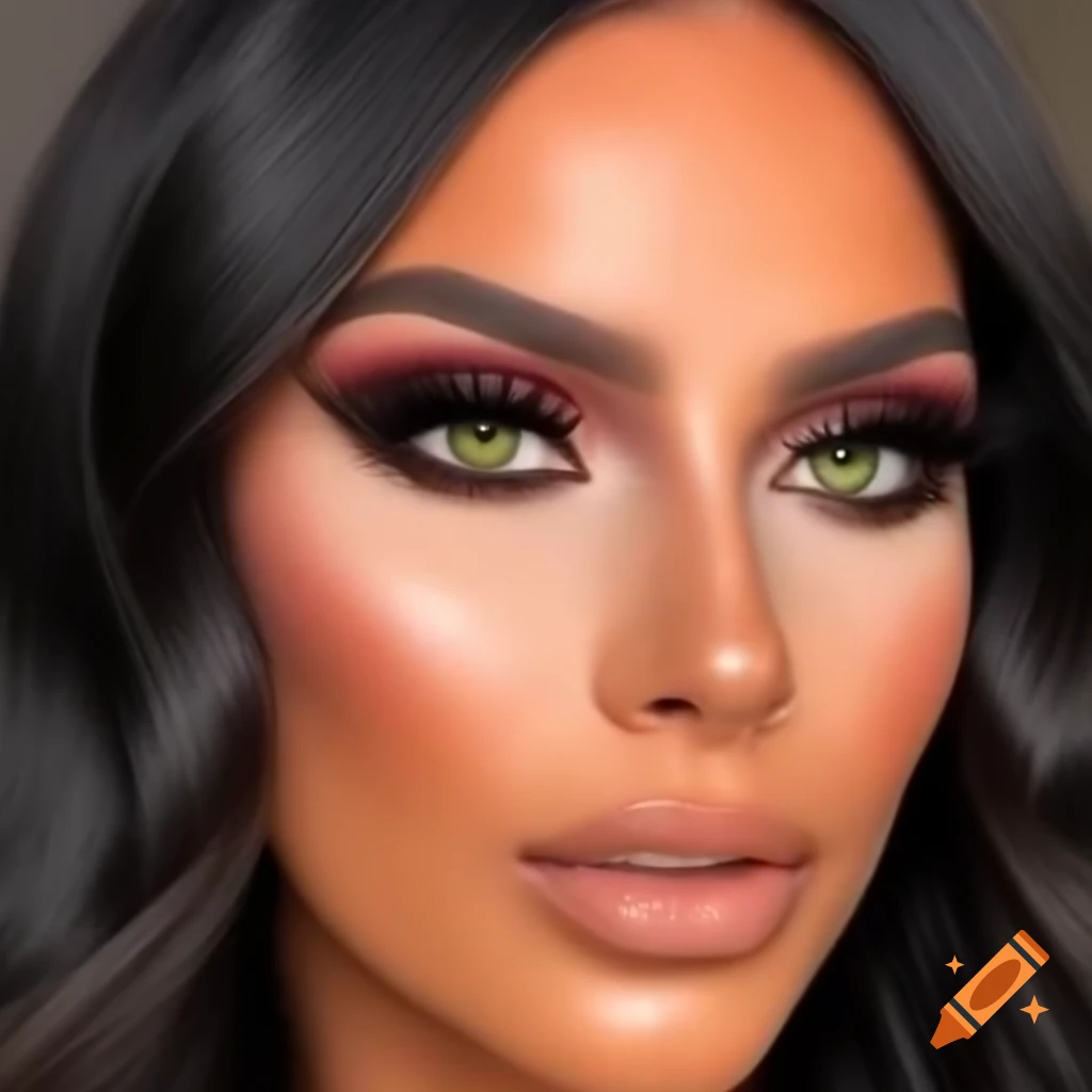 Adriana Lima showcasing her striking beauty and defined features on Craiyon