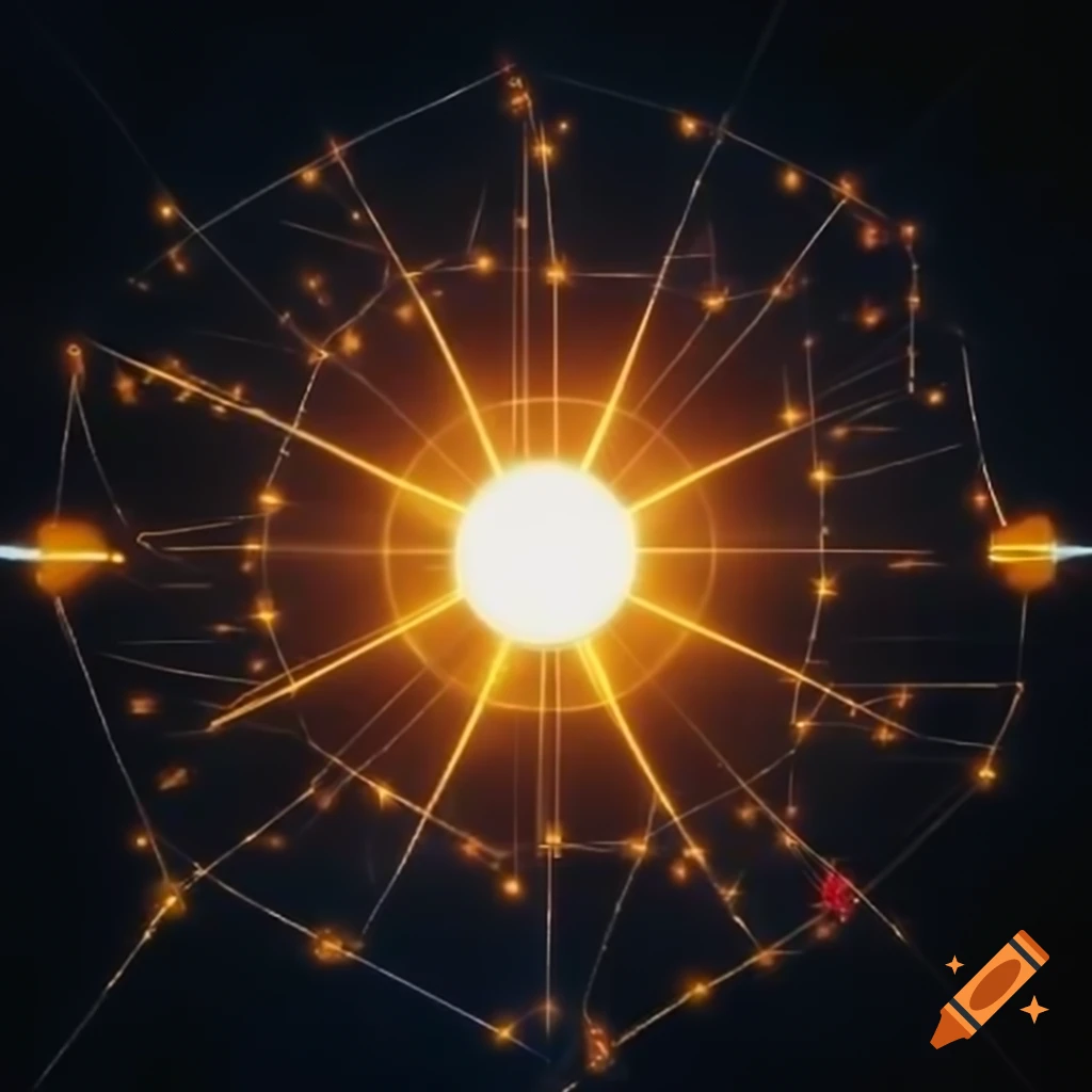 Futuristic neural network with glowing sun and Transformer model ...