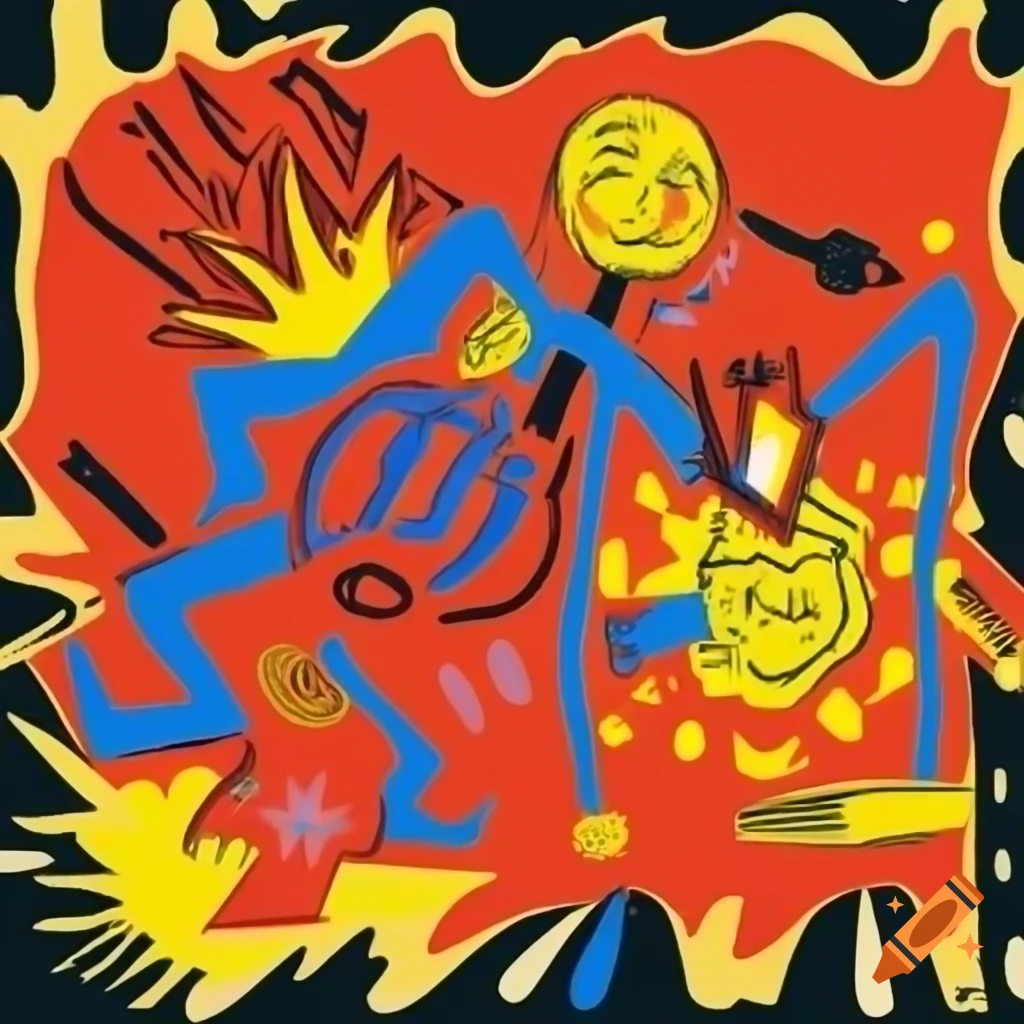 Vibrant Neo-Expressionist canvas with bold strokes and emotional depth ...