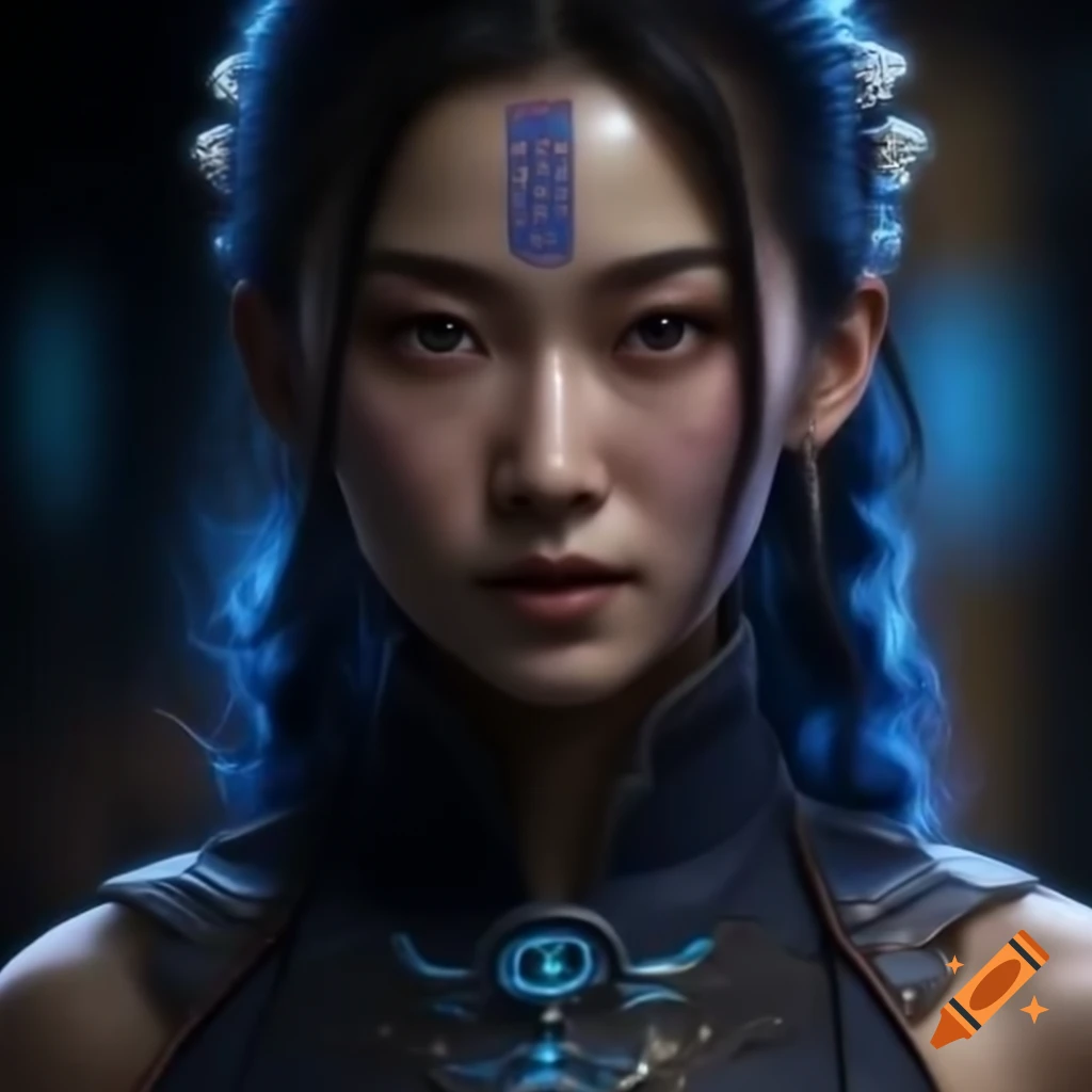 Hyper-realistic portrait of an 18-year-old Asian ninja woman inspired ...