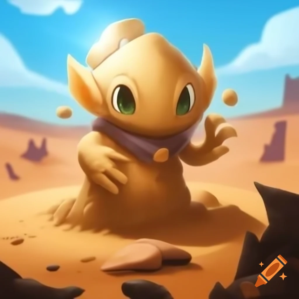 Fantasy rpg sand creature sabline, semi-humanoid and fluid form on Craiyon