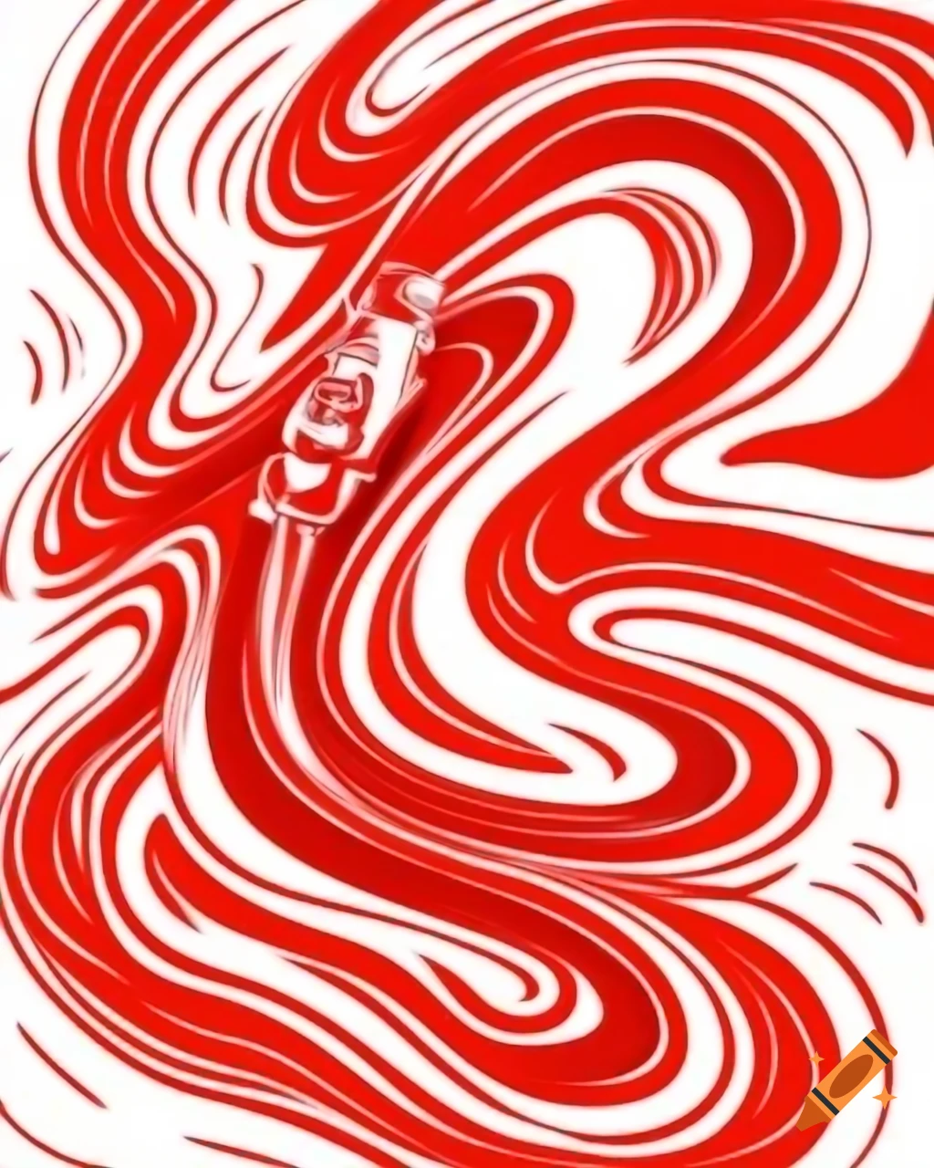 Vibrant red abstract swirl design symbolizing speed and energy on Craiyon