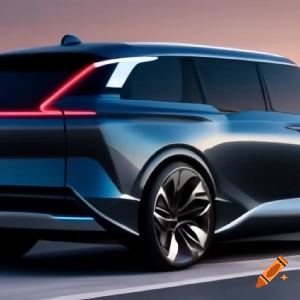 Futuristic compact sports MPV with aerodynamic design and hidden rear ...
