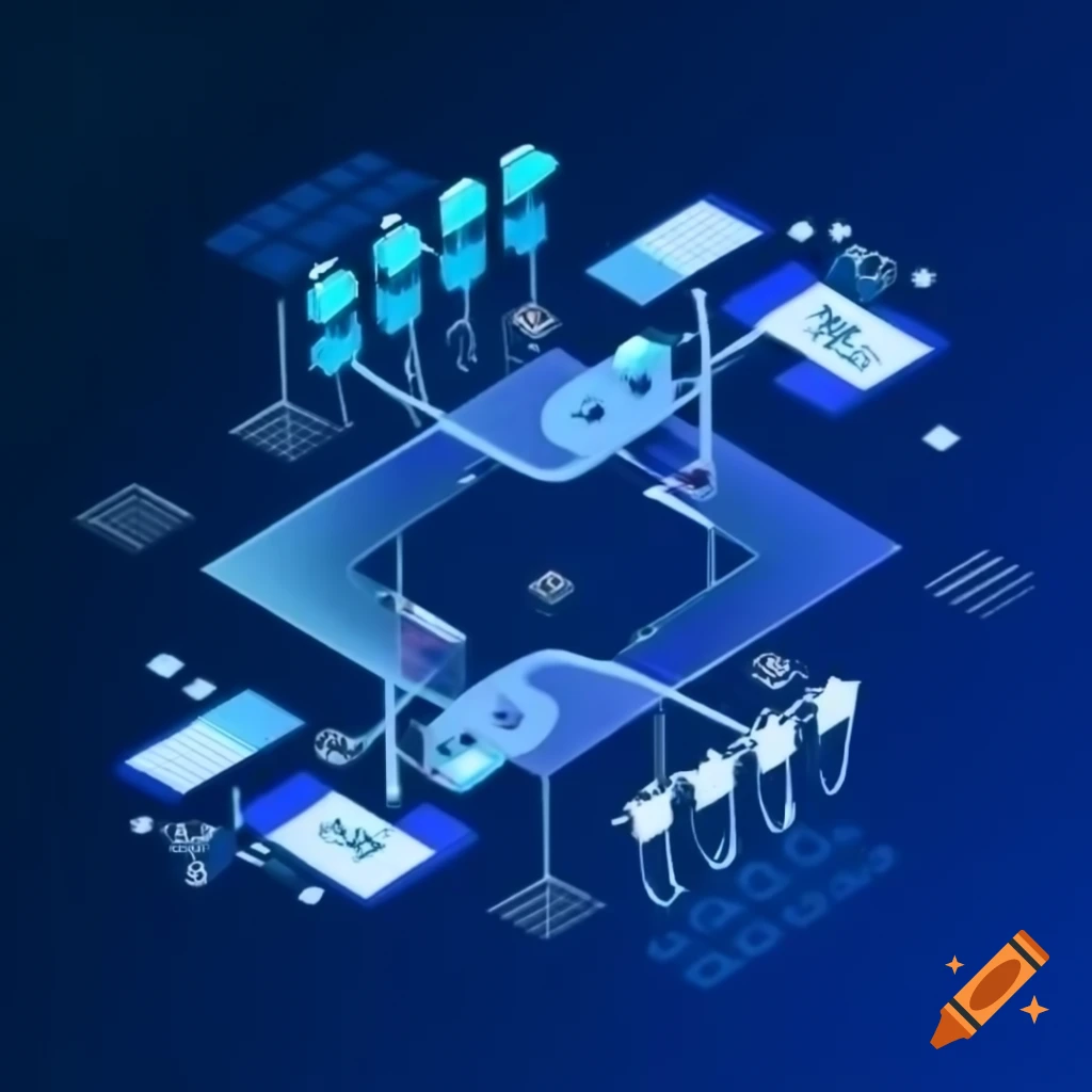 Stylized graphic of interconnected nodes and data streams symbolizing generative AI in data ...