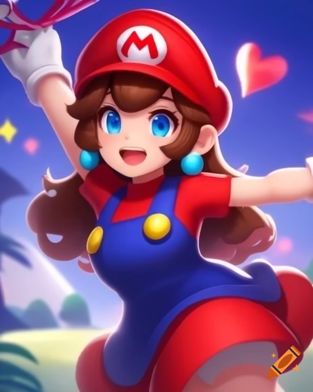 Anime character inspired by mario on Craiyon