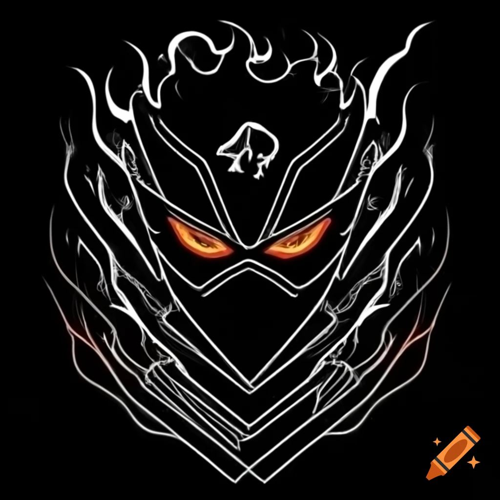 Dynamic black and white line drawing of intense stylish ninjas with ...