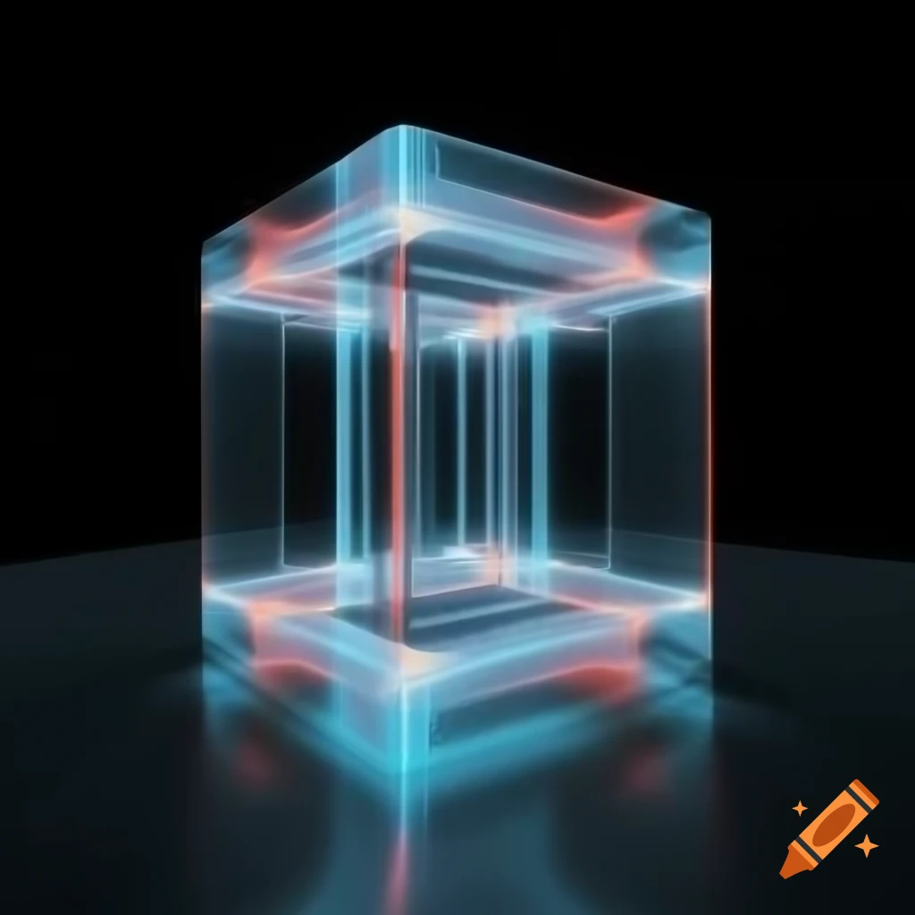 Minimalist surreal optical illusion in flat design with transparent ...