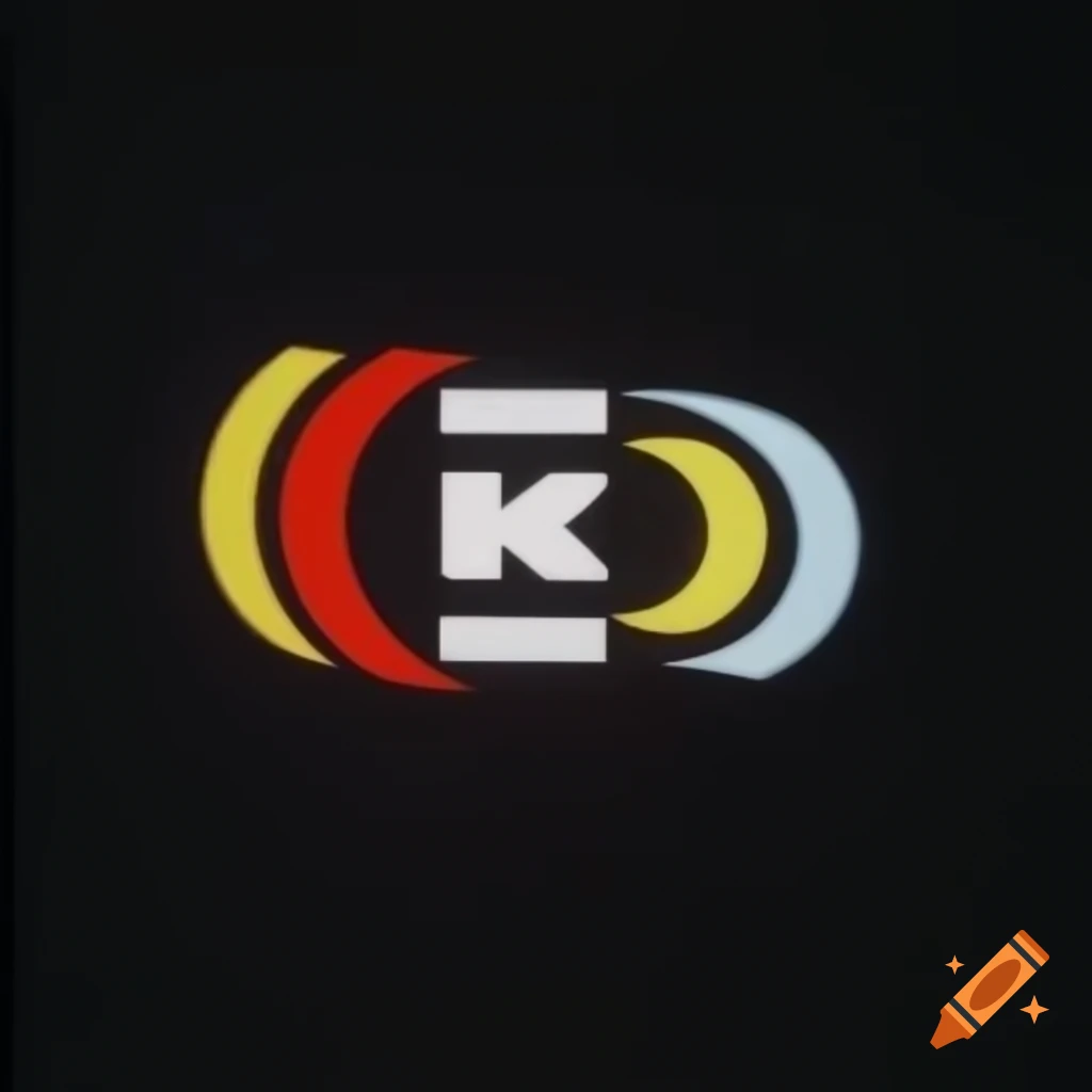 Colorful 1970s scanimate studio logo for sound library with letters V ...