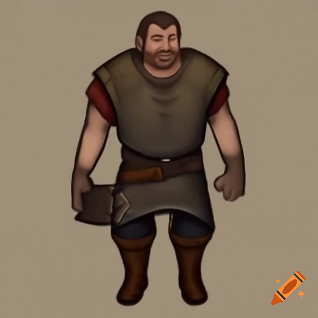 2D sprite of friendly village NPC in medieval fantasy with tunic and ...