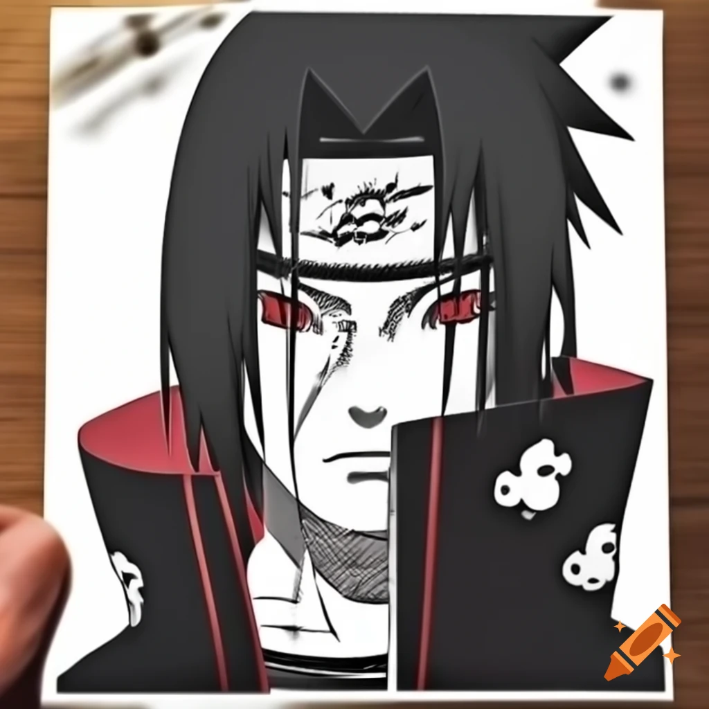 Stencil design featuring Itachi Uchiha from Naruto with iconic spiky ...