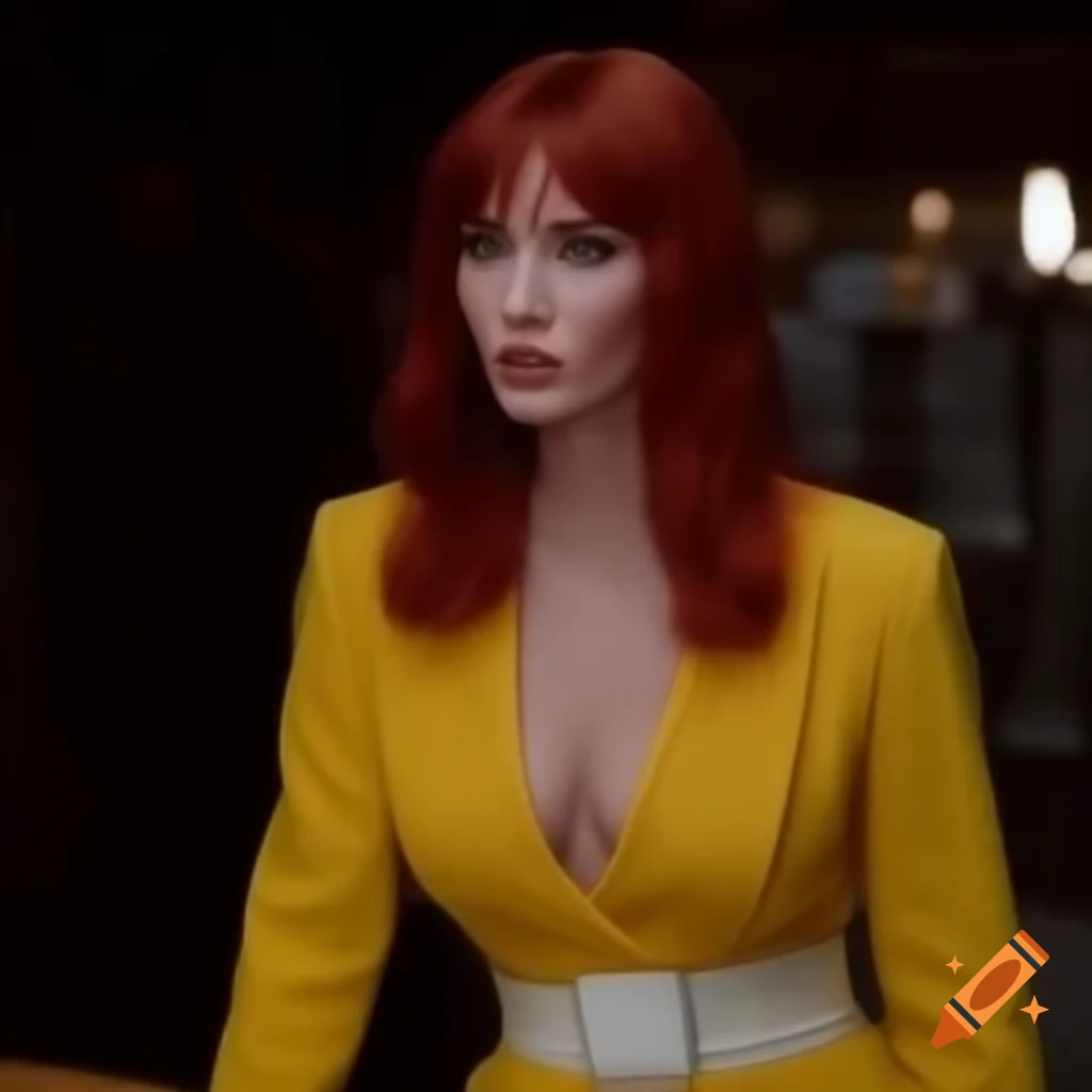 Megan Fox as April O'Neil navigating the Technodrome in 1984 setting on Craiyon