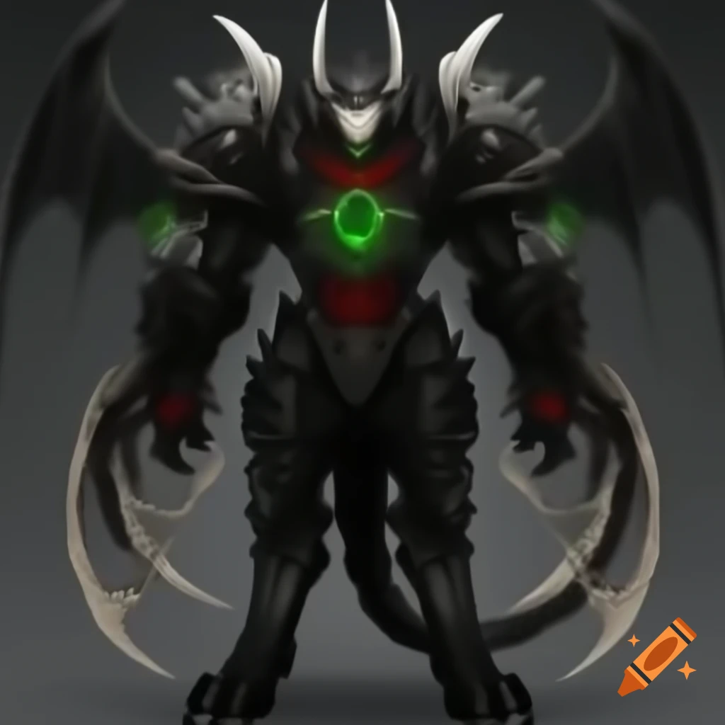 Intimidating character wearing black carapace armor with bone plating ...