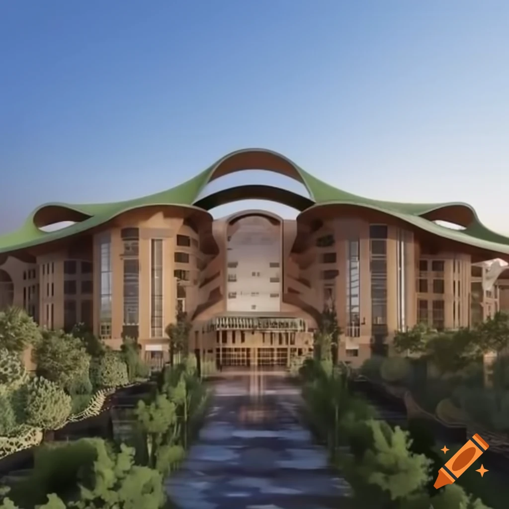 Luxurious modern resort hotel with organic curves near Shandiz Road ...