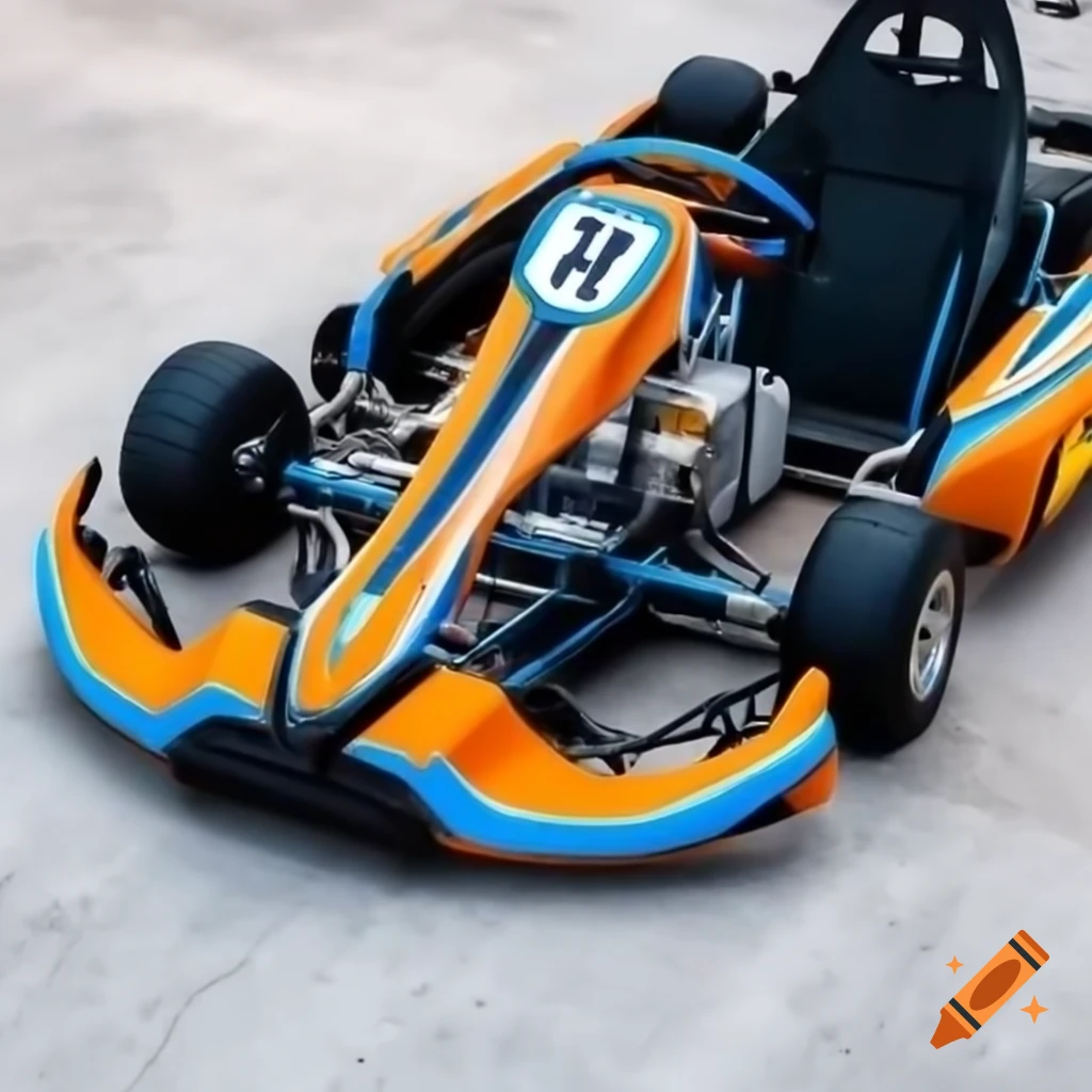 High-octane McLaren papaya orange go-kart sticker with sleek black ...