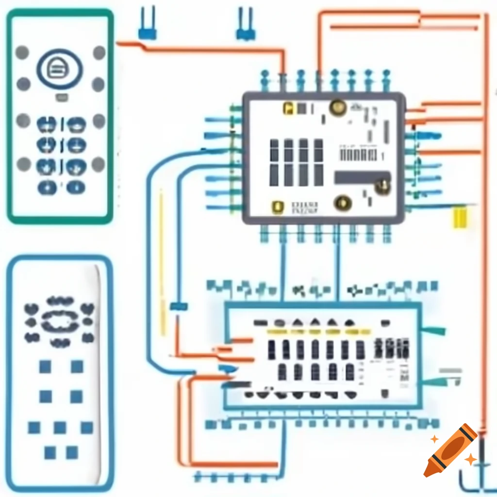 Detailed electrical circuit diagram with wireless remote receiver ...