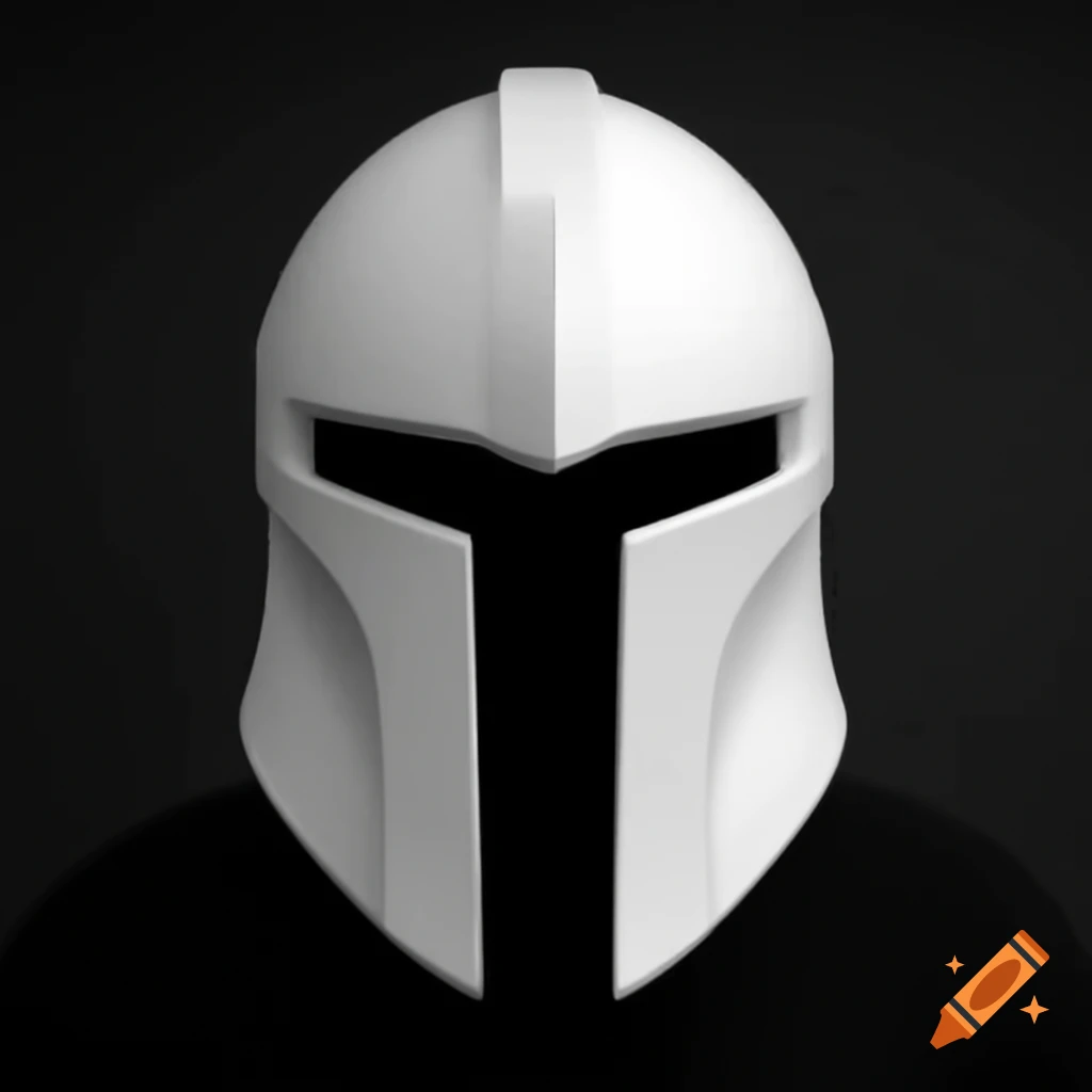 Open faced white Spartan style helmet in 2D design on Craiyon