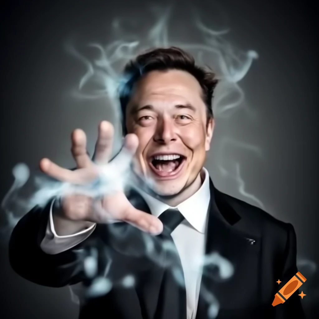 Elon Musk at power plant generating electricity with unique gesture on ...