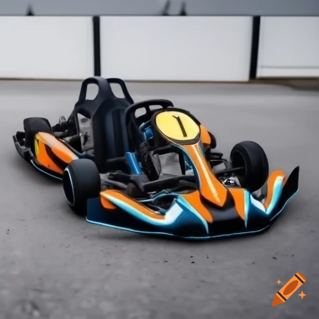High-octane McLaren papaya orange go-kart sticker with sleek black ...