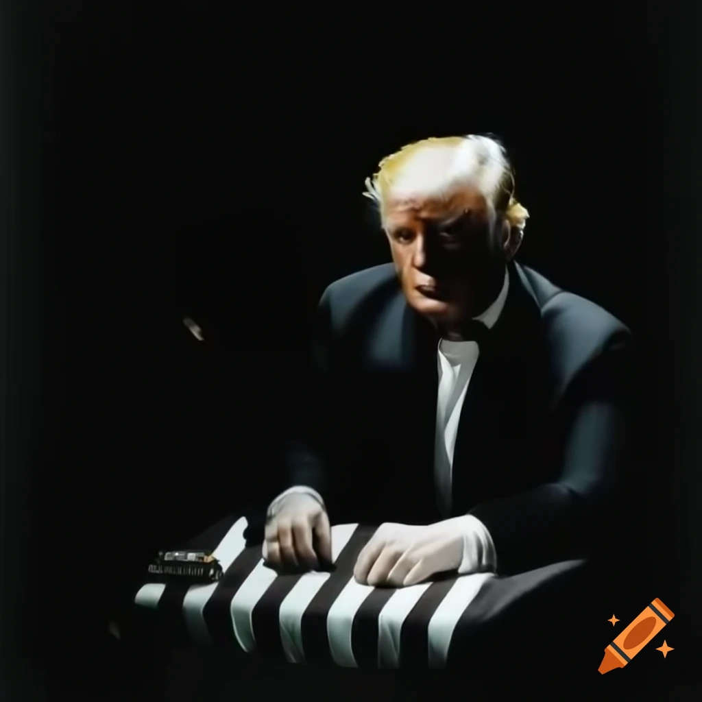 Black-and-white portrait of donald trump with dramatic chiaroscuro ...