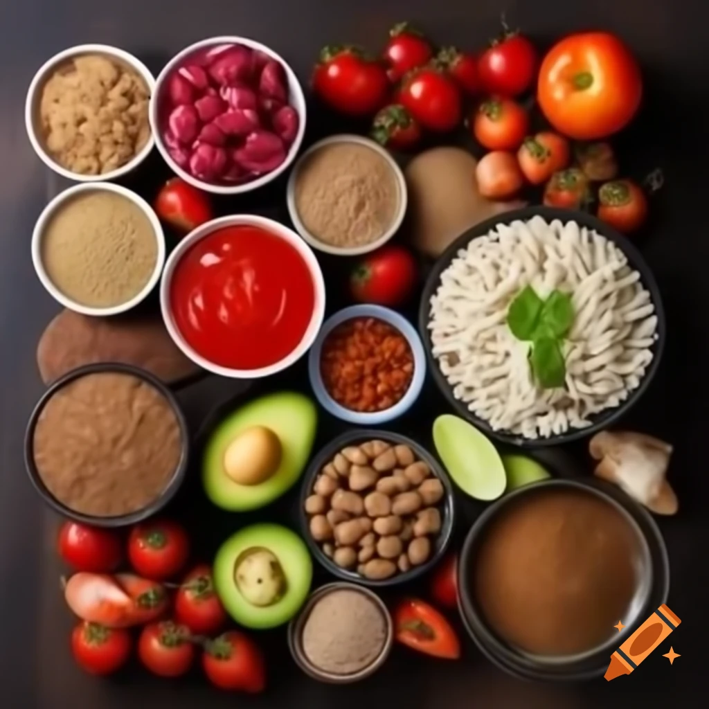 Variety of foods displayed together in one image on Craiyon