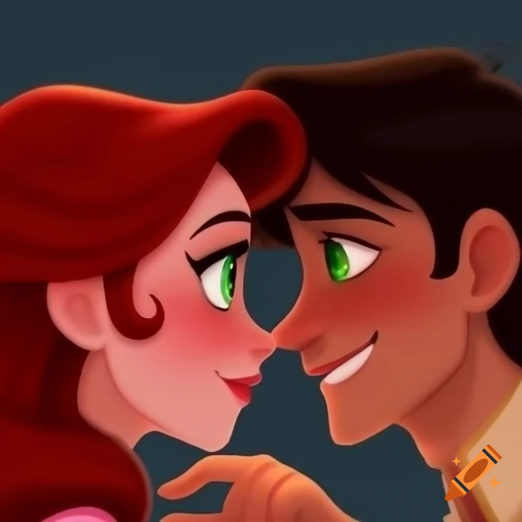 Disney-style animation featuring princess with red hair and glasses ...