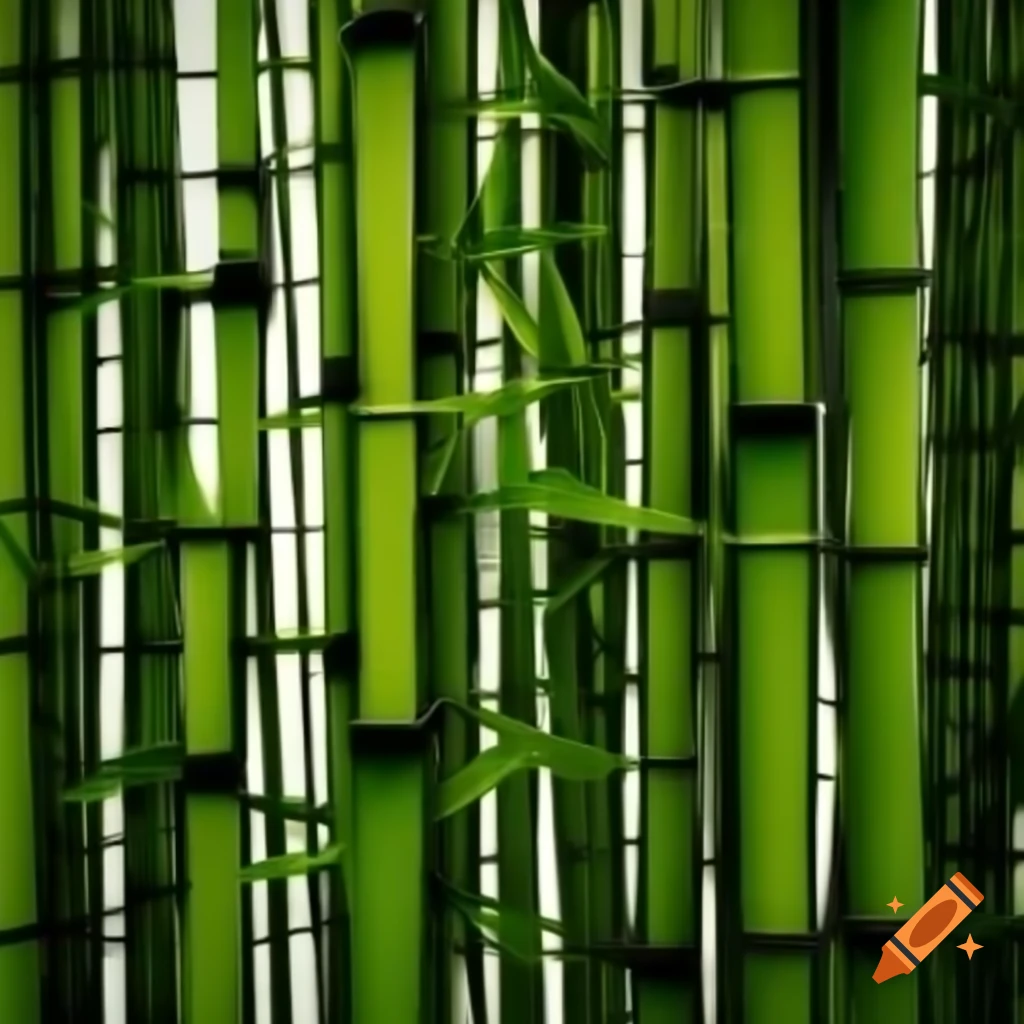 Abstract geometric pattern featuring bamboo on Craiyon