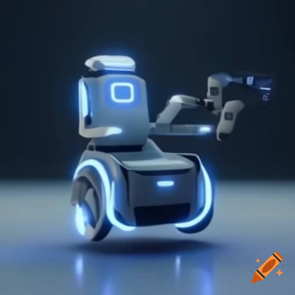 Autonomous wheelchair featuring a 4-dof robotic arm on Craiyon