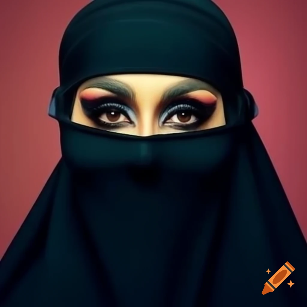 Drag queen promo with jewelry and niqab, showcasing vibrant style on ...
