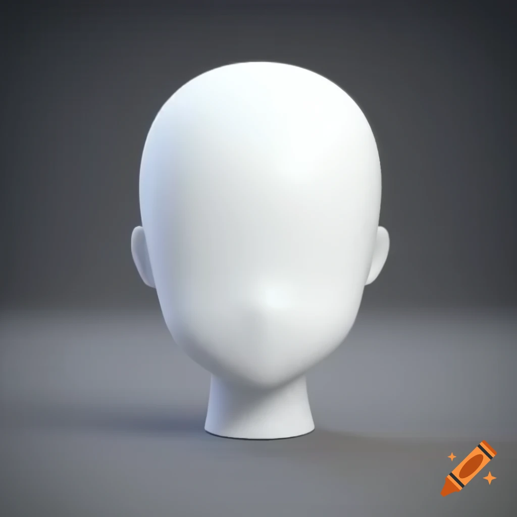Anime girl head reference sheet with front and side views on Craiyon