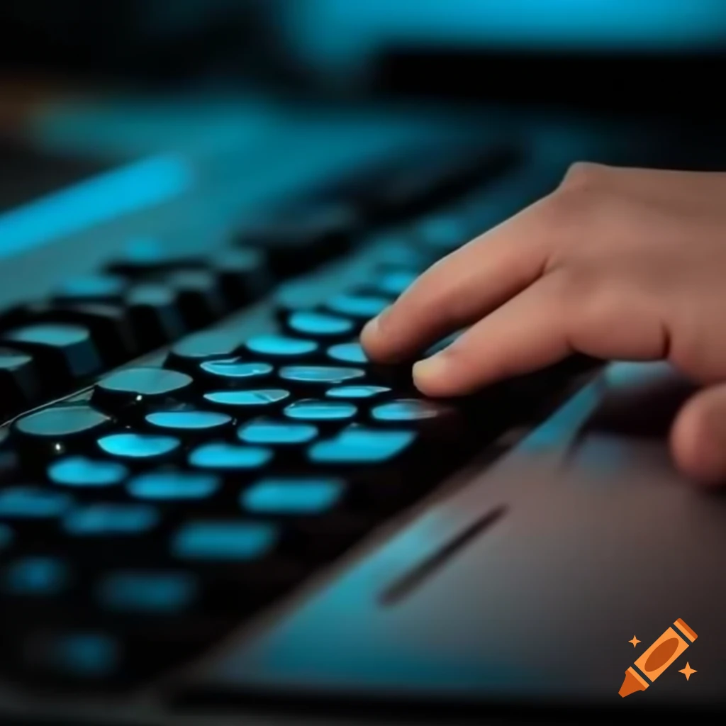 Close-up of hand pressing Alt and A keys on keyboard on Craiyon
