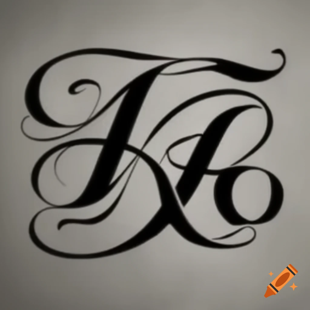 Intertwined monogram of initials v and p in elegant script on Craiyon