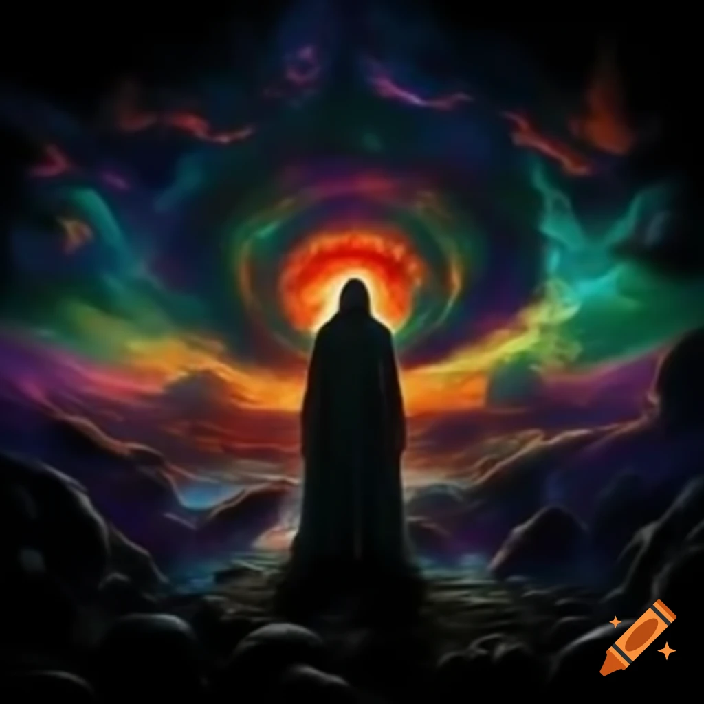 Psychedelic depiction of the apocalypse inspired by the doors on Craiyon