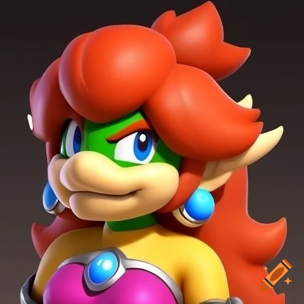 Character resembling Bowser with red hair inspired by Princess Peach on ...