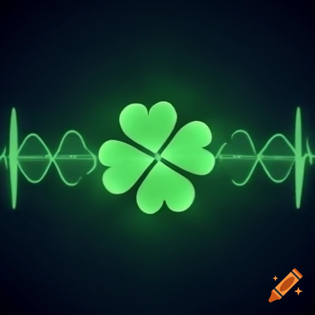 Frequency waveform featuring a four-leaf clover design on Craiyon