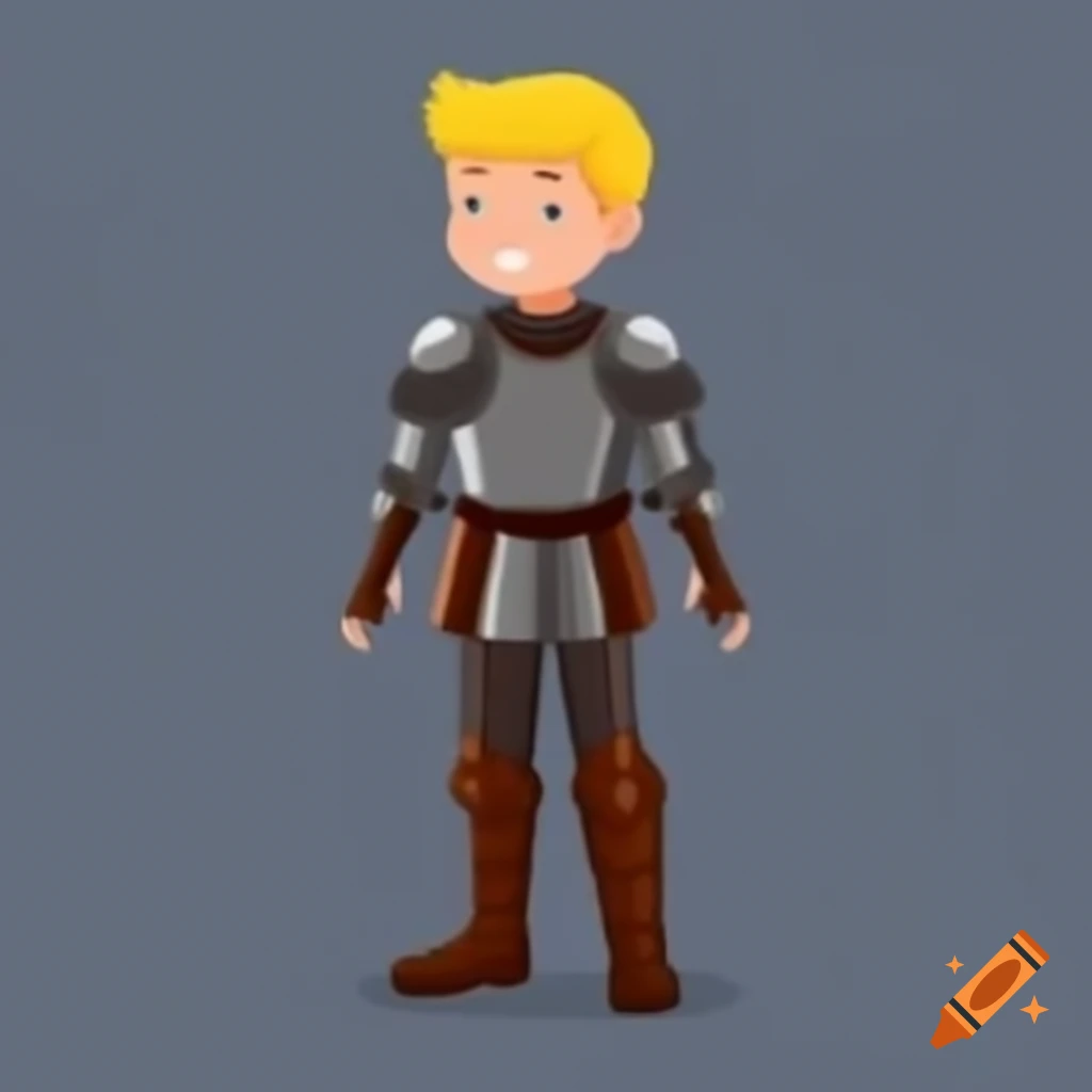 Tall blonde knight in armor captured in full-body image on Craiyon